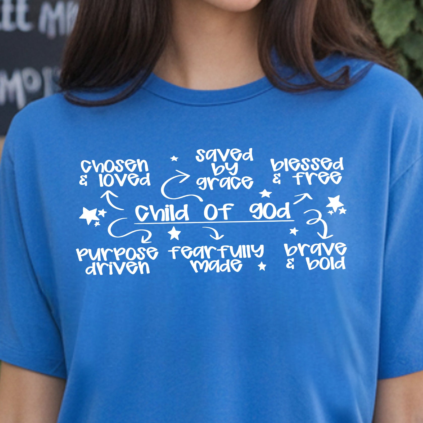 Child of God Traits- Single Color (white)- 11.5” wide Screen Print Tra ...